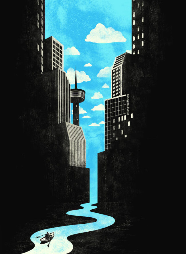 Illustrator Tang Yau Hoong Uses Negative Space to Create Conceptual Art ...