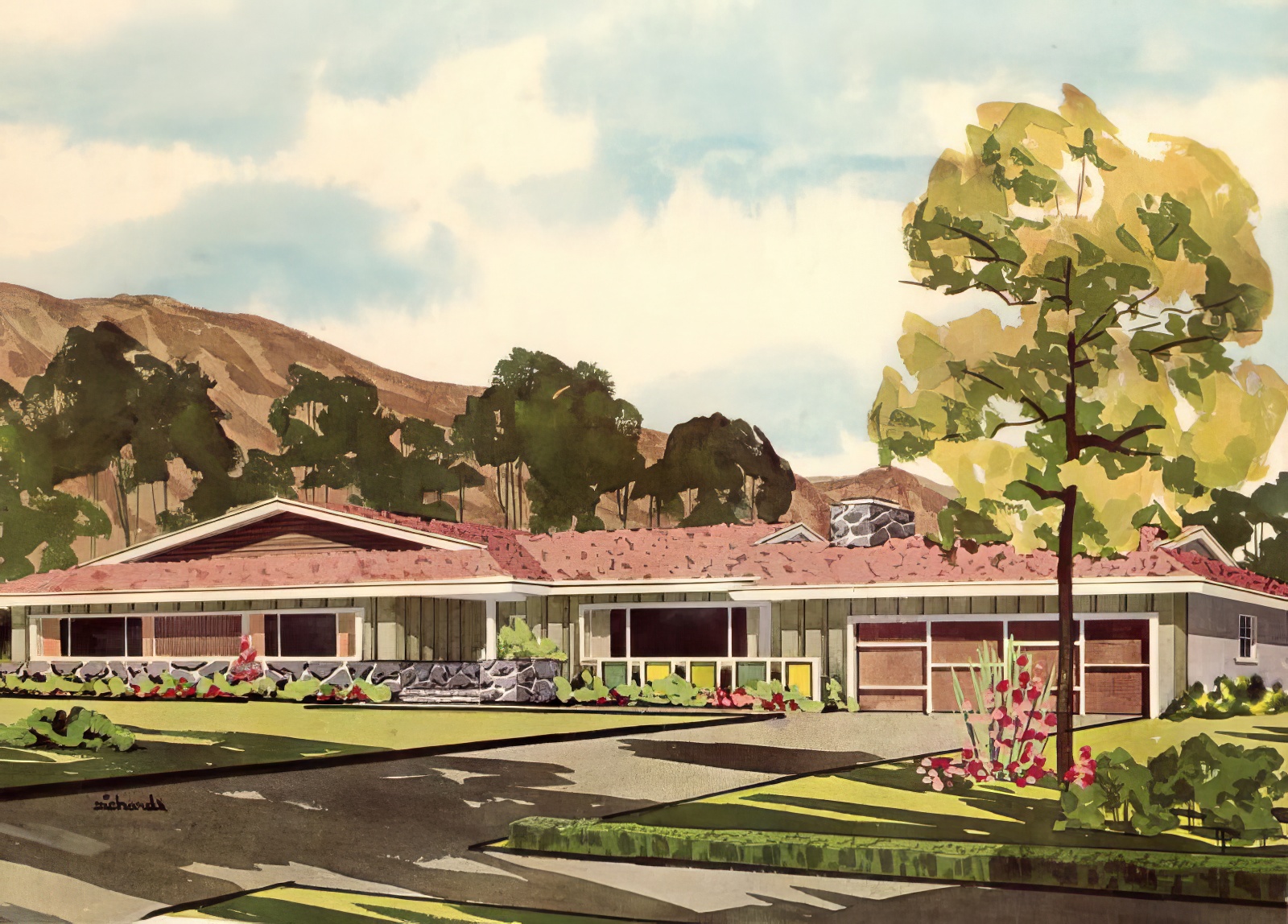 Beautiful Illustrations of Ranch Houses, An Icons of Comfortable ...