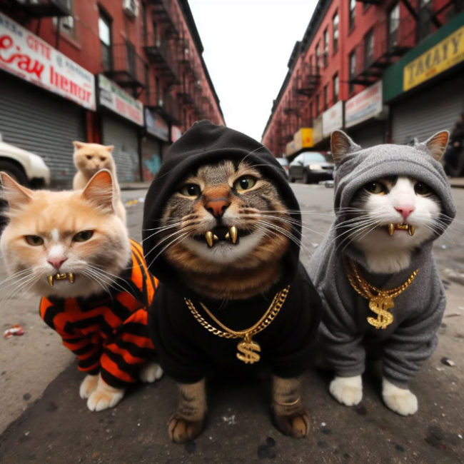 The Meowfia: Funniest AI-generated Images Of The Cat Street Gangs ...