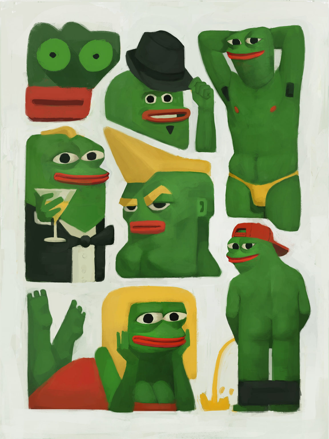A Series of Ironic Illustrations of Pepe the Frog by Luca Boni of ...