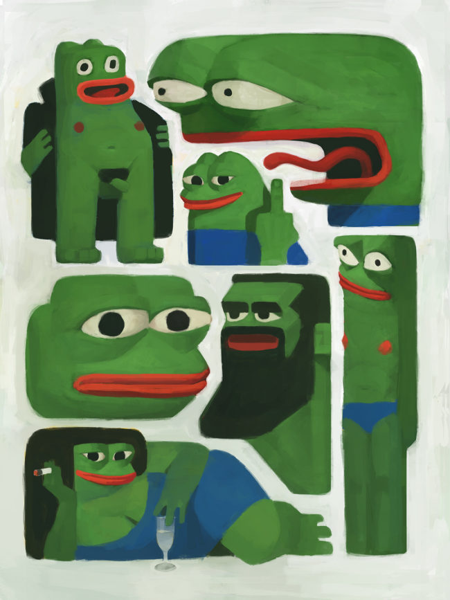 A Series of Ironic Illustrations of Pepe the Frog by Luca Boni of ...