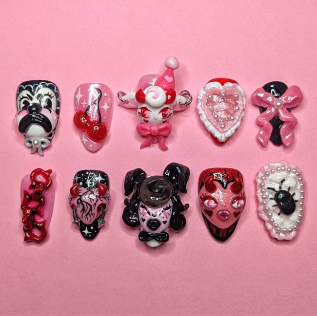 Artist Knife Angel Transforms Fake Nails into Dark, Macabre and Thought ...