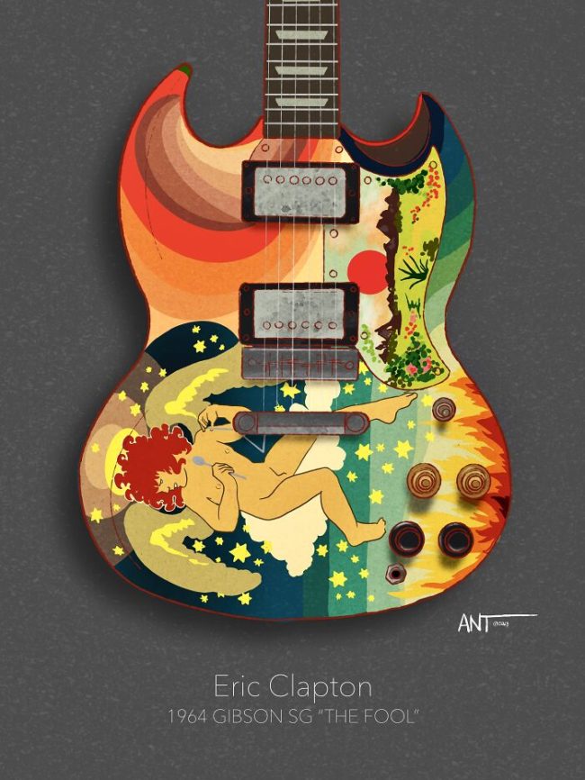 Iconic Guitars Of Famous Guitarists Brought To Life In Beautiful ...