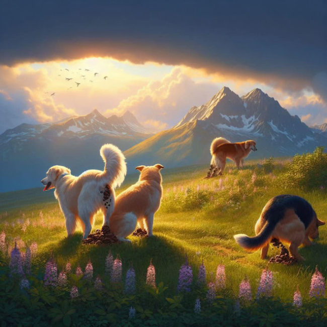 Humorous AI-Generated Images of Dogs Pooping In Beautiful Places ...