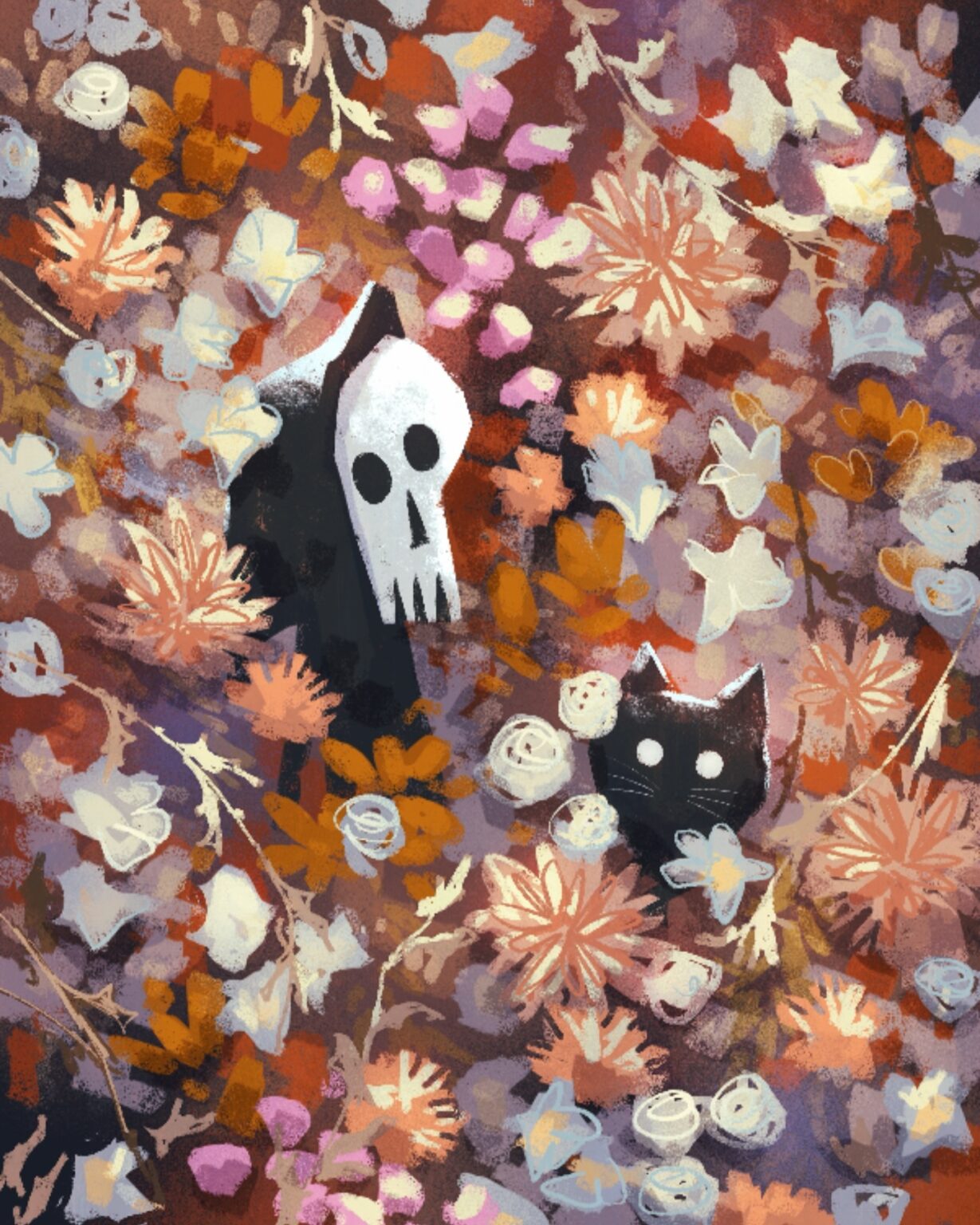 Illustrator Creates The “Dead Cat” Painting Series With Grim Reaper And ...