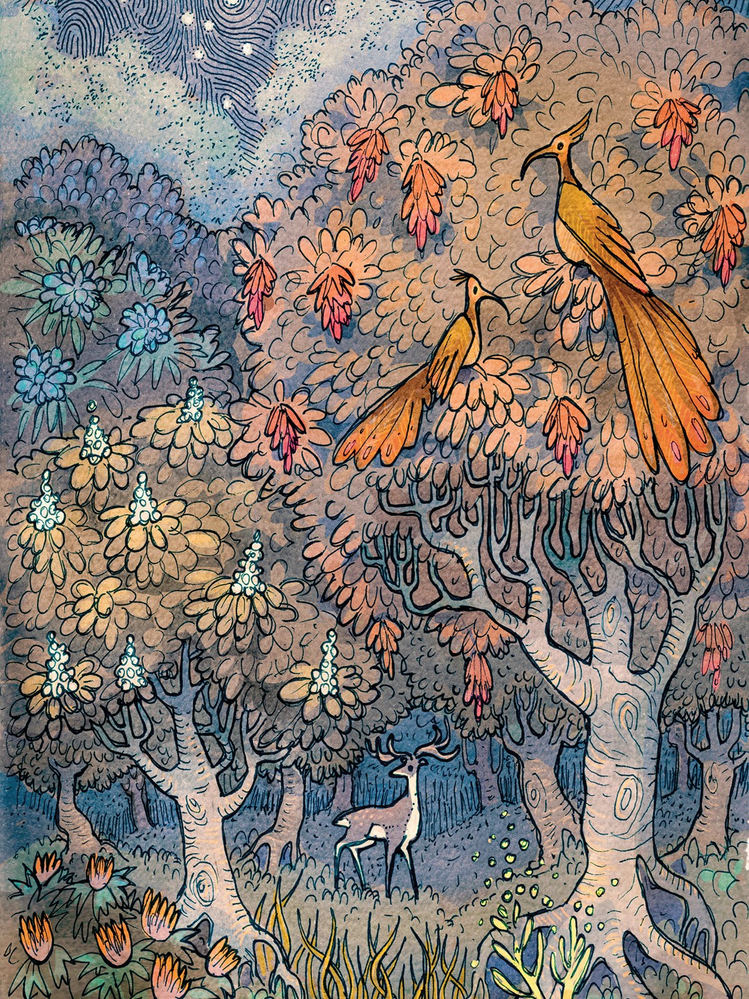 Finnish Illustrator Creates Dream‑like Forest Worlds With Watercolour ...