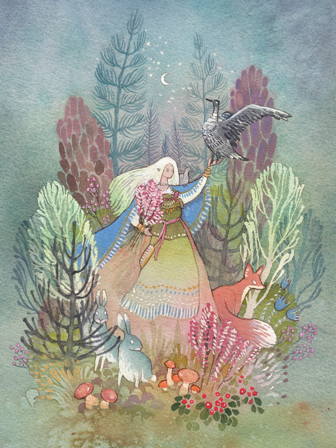 Finnish Illustrator Creates Dream‑like Forest Worlds With Watercolour ...