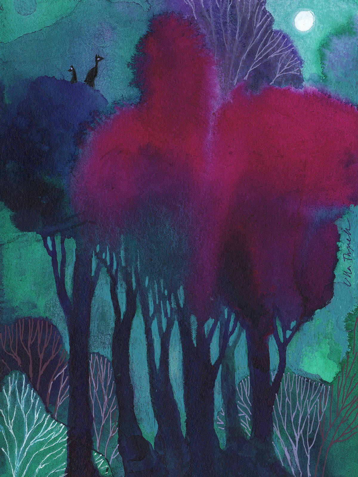 Finnish Illustrator Creates Dream‑like Forest Worlds With Watercolour ...