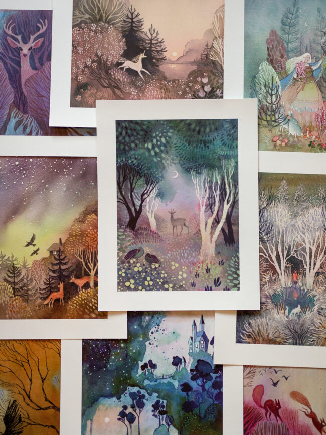 Finnish Illustrator Creates Dream‑like Forest Worlds With Watercolour ...